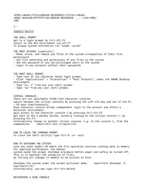 Debian Reference Pdf Command Line Interface File System