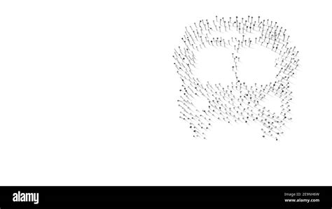 3d Rendering Of Nails In Shape Of Symbol Of Bus With Shadows Isolated