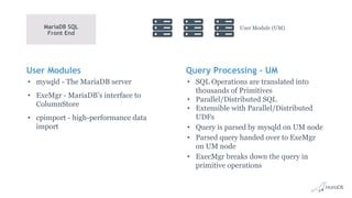 MariaDB ColumnStore LONDON MySQL Meetup PPT