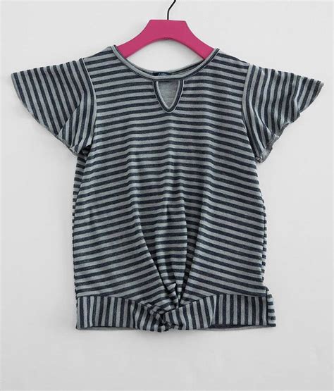 Girls Daytrip Twisted Hem Top Girls Shirtsblouses In Navy Grey