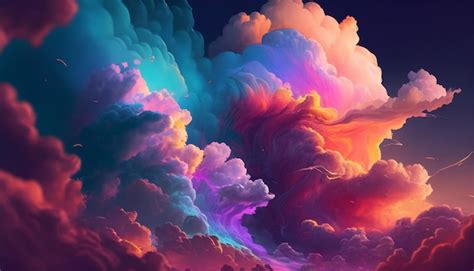 Premium Photo Futuristic Sky Colourful Cloud Wallpaper Background