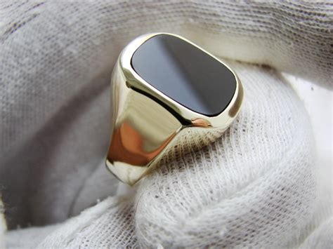 Inel Aur 14k Barbatesc Ghiul Aur Diplomat Cu Onix Natur