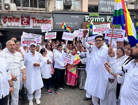 Mumbai Jain Protest Vile Parle Temple Demolition Bmc मुंबई में