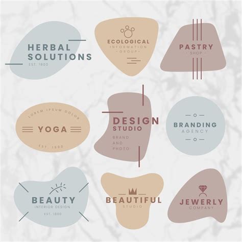 최소한의 로고 컬렉션 템플릿 무료 벡터