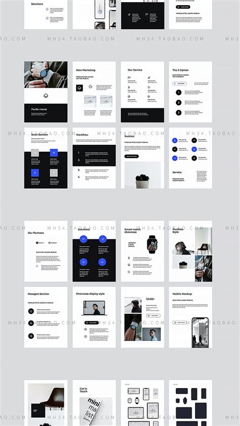 【ppt 1593】muro欧美竖版a4极简设计创意视觉品牌调性ppt模板 淘宝网