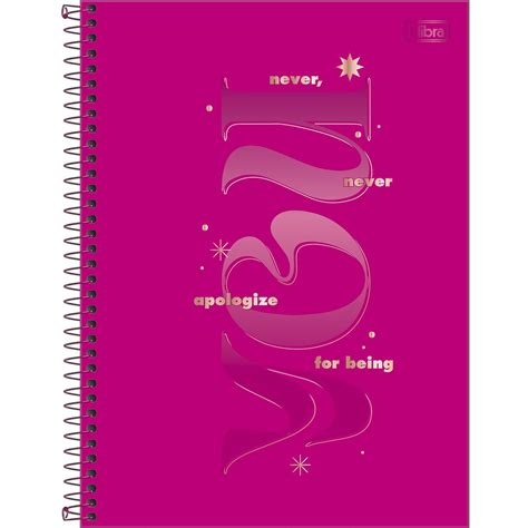 Caderno Universitário Folhas Capa Dura Espiral Love Pink Tilibra