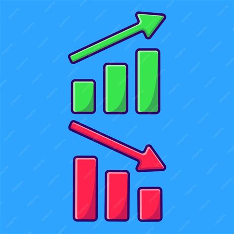 Premium Vector Up And Down Graph Statistic Cartoon Vector Icons