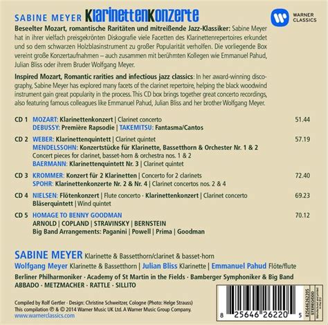 Sabine Meyer Spielt Klarinettenkonzerte II CDs Jpc