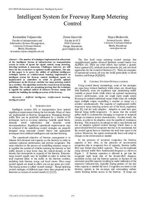 Pdf Intelligent System For Freeway Ramp Metering Control