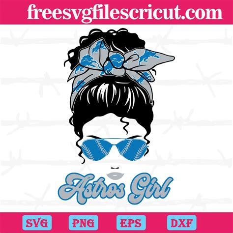 Messy Bun Detroit Lions Astro Girl American Football Layered Svg Files