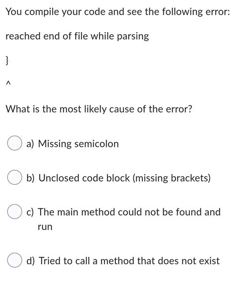 Solved You Compile Your Code And See The Following Error