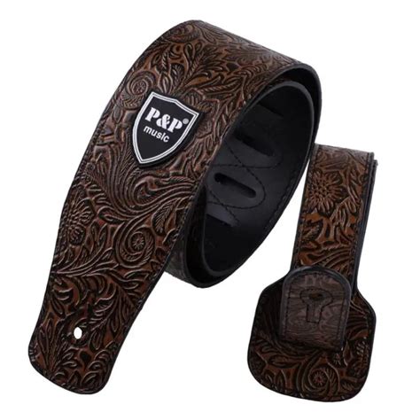 High Quality Printed PU Leather Guitar Shoulder Strap For Acoustic Folk