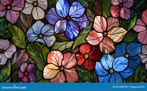 Floral Stained Glass Background Stock Illustration Illustration Of