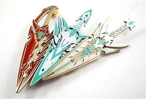 Pyra Mythra And Pneuma Metal Enamel Necklace Keychain Or Pin From