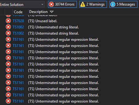 Msbuild How Can I Suppress Spurious Typescript Compilation Errors In