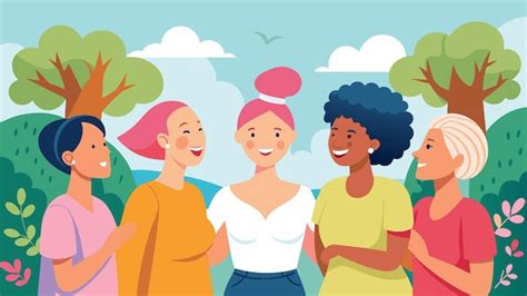 Un Grupo De Mujeres Reunidas En Un Parque Riendo Y Disfrutando De La