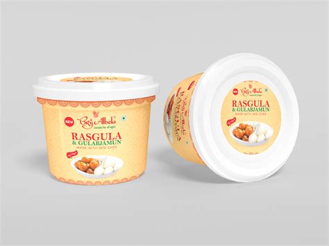 Container Label Design Gulab Jamun And Rasgulla Behance
