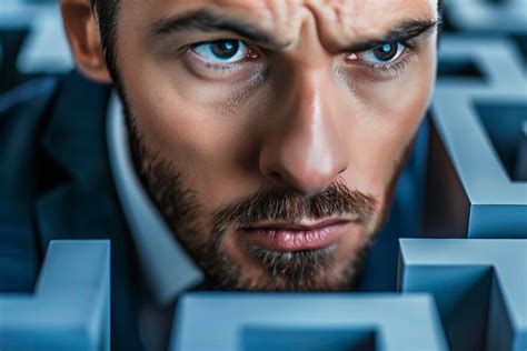A Businessman Solving A Maze Premium Ai Generated Image