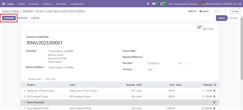 Invoices In Odoo Sales Odoo V Community Edition Book