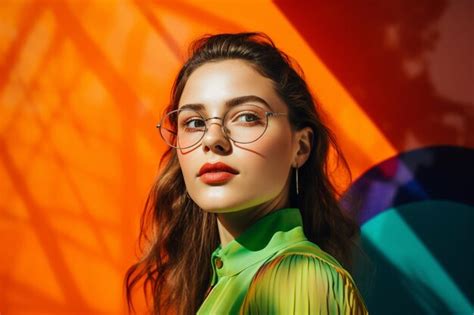 Premium Ai Image Illustration Of Fashion Lady In Colorful Sunglasses