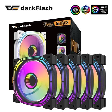 Darkflash Inf24 Pro 120mm Rgb Pc 케이스 팬 인피니티 3 핀 5v 동기화 Argb 4 핀 Pwm 커넥터 데스크탑용 냉각 팬