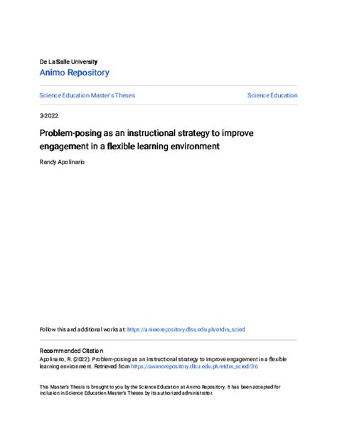 Pdf Problem Posing As An Instructional Strategy To Improve Problem