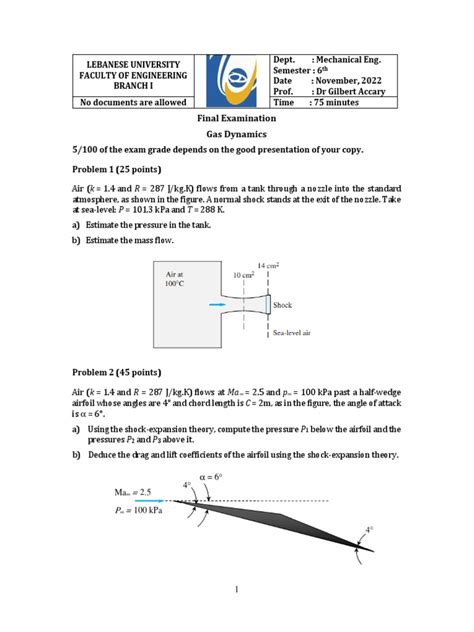 Final Gas Dynamics Pdf Science And Mathematics