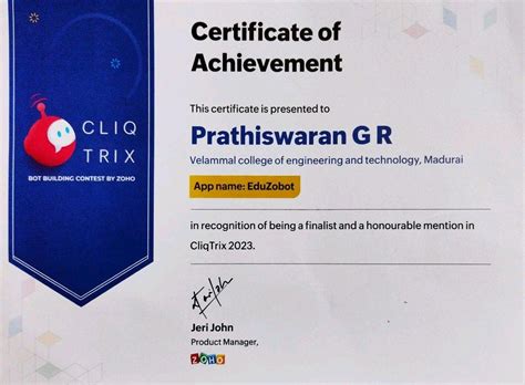 Prathiswaran G R On Linkedin Summerinternship Connections Zoho