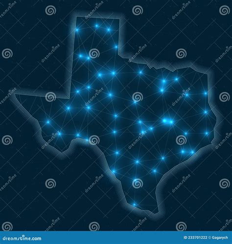 Texas Network Map Stock Vector Illustration Of Design 233701222