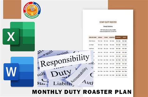 Monthly Duty Roaster Plan