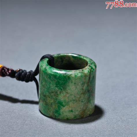 欧洲回流，老翡翠素面扳指翡翠缅甸玉古韵欧亚回流【7788收藏收藏热线】