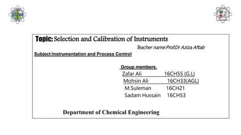 Selection And Calibration Of Instruments Ppt