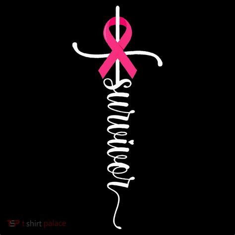 Survivor Christian Cross Warrior Pink Ribbon Breast Cancer Womens Racerback Tank Tshirtpalace