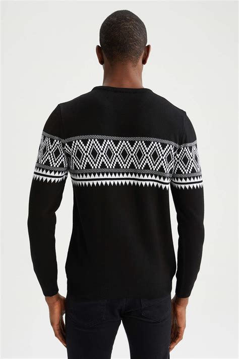 Black Man Slim Fit Pullover 2384815 Defacto