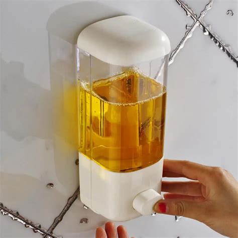 벽걸이 비누 디스펜서 욕실 소독제 샴푸 샤워 젤 용기 병 500ml Aliexpress