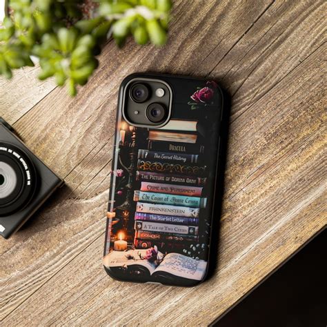 Personalized Favorite Book Phone Case Custom Bookshelf Dark Academia
