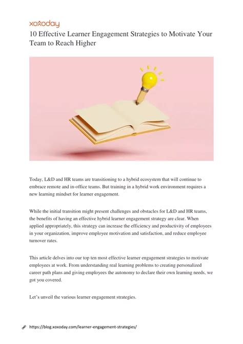 PPT 10 Effective Learner Engagement Strategies To Motivate Your Team