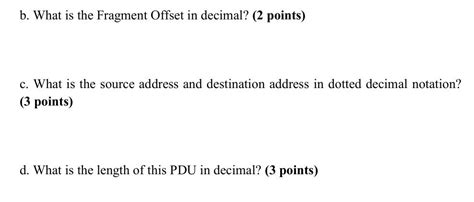 Solved 2 We Capture A Header Of One Pdu The Hex Dump Of