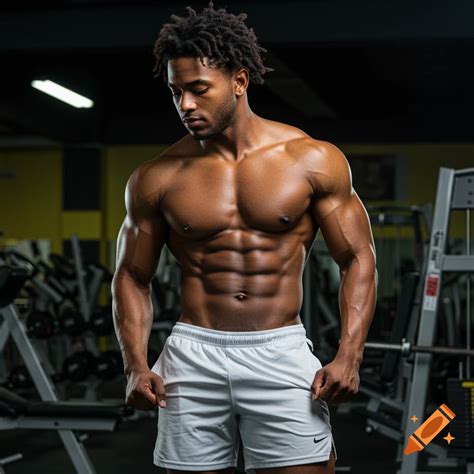 Handsome African American Fitness Model In Gym On Craiyon