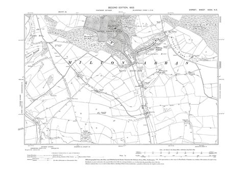 Old Os Map Dated 1902 Showing Milton Abbas In Dorset 32ne Old Map