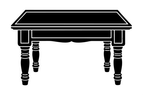 A Black And White Illustration Of A Table Print Design 49709432 Vector