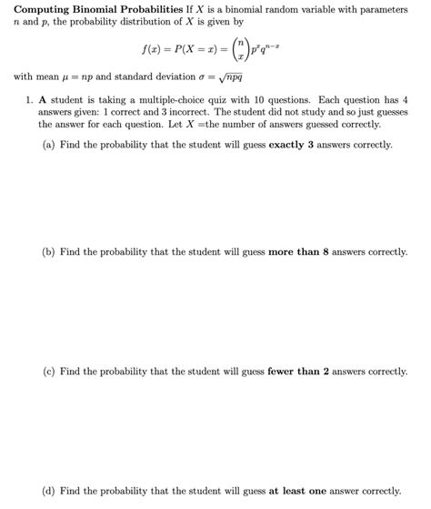 Solved Computing Binomial Probabilities If X Is A Binomial Chegg