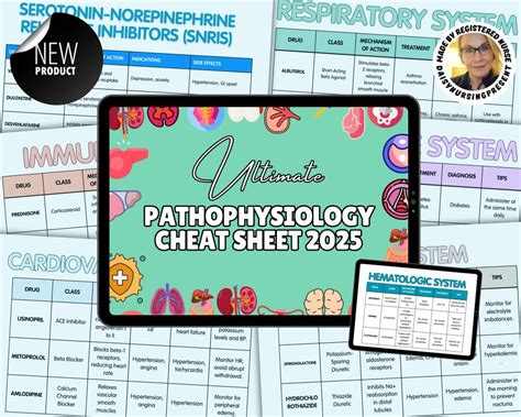 Pathophysiology Cheat Sheet Bundle 2025 Nursing Notes Digital Download Etsy