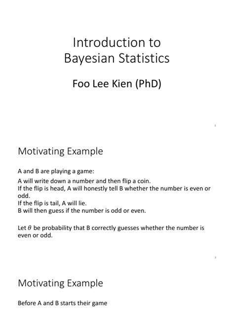 introduction to bayesian statistics foo lee kien phd pdf