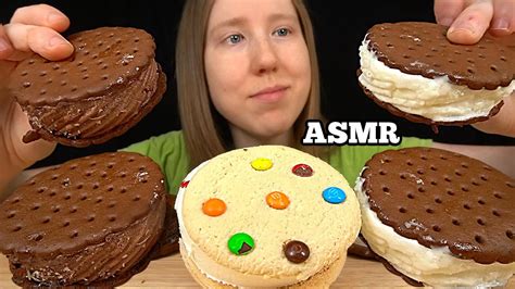 Asmr Ice Cream Sandwiches Mukbang No Talking Eating Sounds Youtube