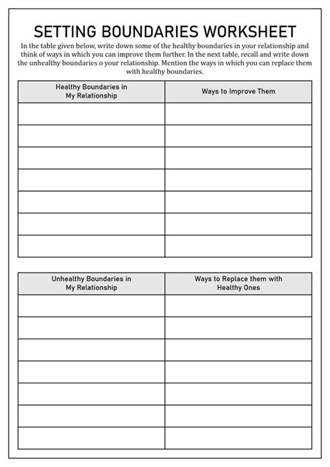 Marriage Boundaries Worksheets