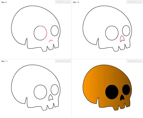 How To Draw An Easy Skull Easy Skull Drawings Skeleto