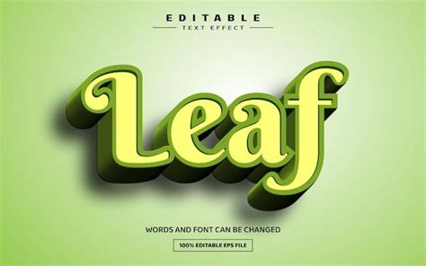 Editable Leaf 3d Text Effect Template
