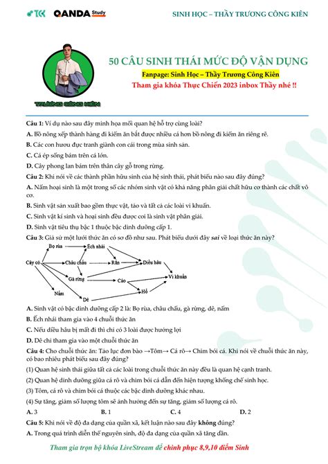 SOLUTION Th Y Tr Ng C Ng Ki N 50 C U Sinh Th I M C V N D Ng Studypool
