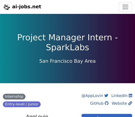 Hiring Internship Project Manager Intern Sparklabs In San